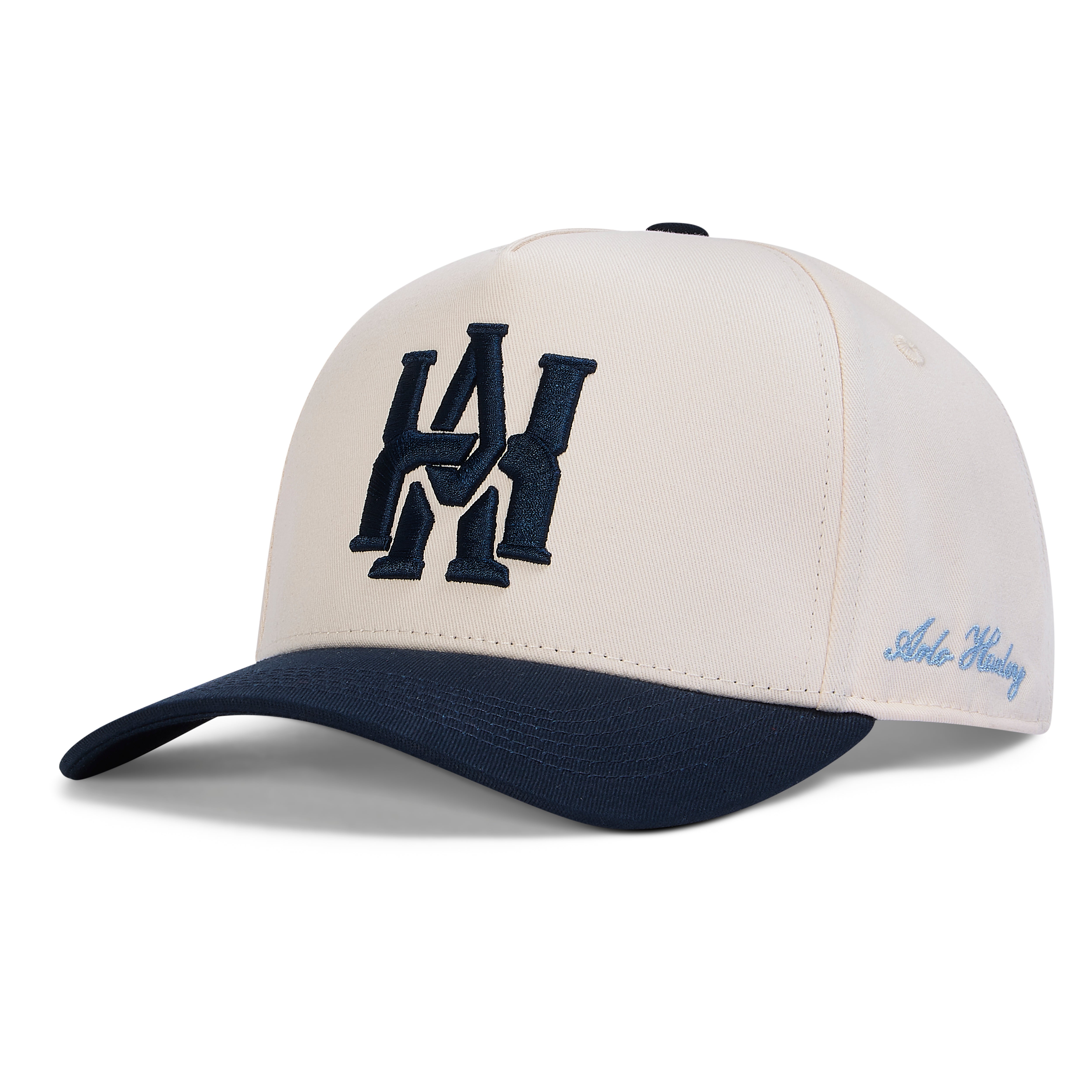 Monogram Cap | Cream & Navy – Arlo Huxley